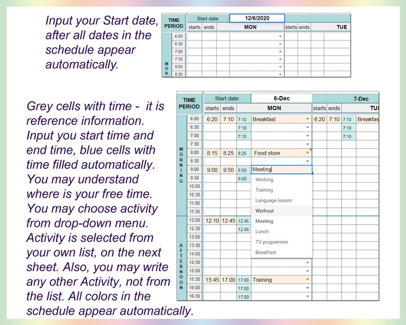 Weekly Schedule Digital Weekly Planner Digital to Do List - Etsy