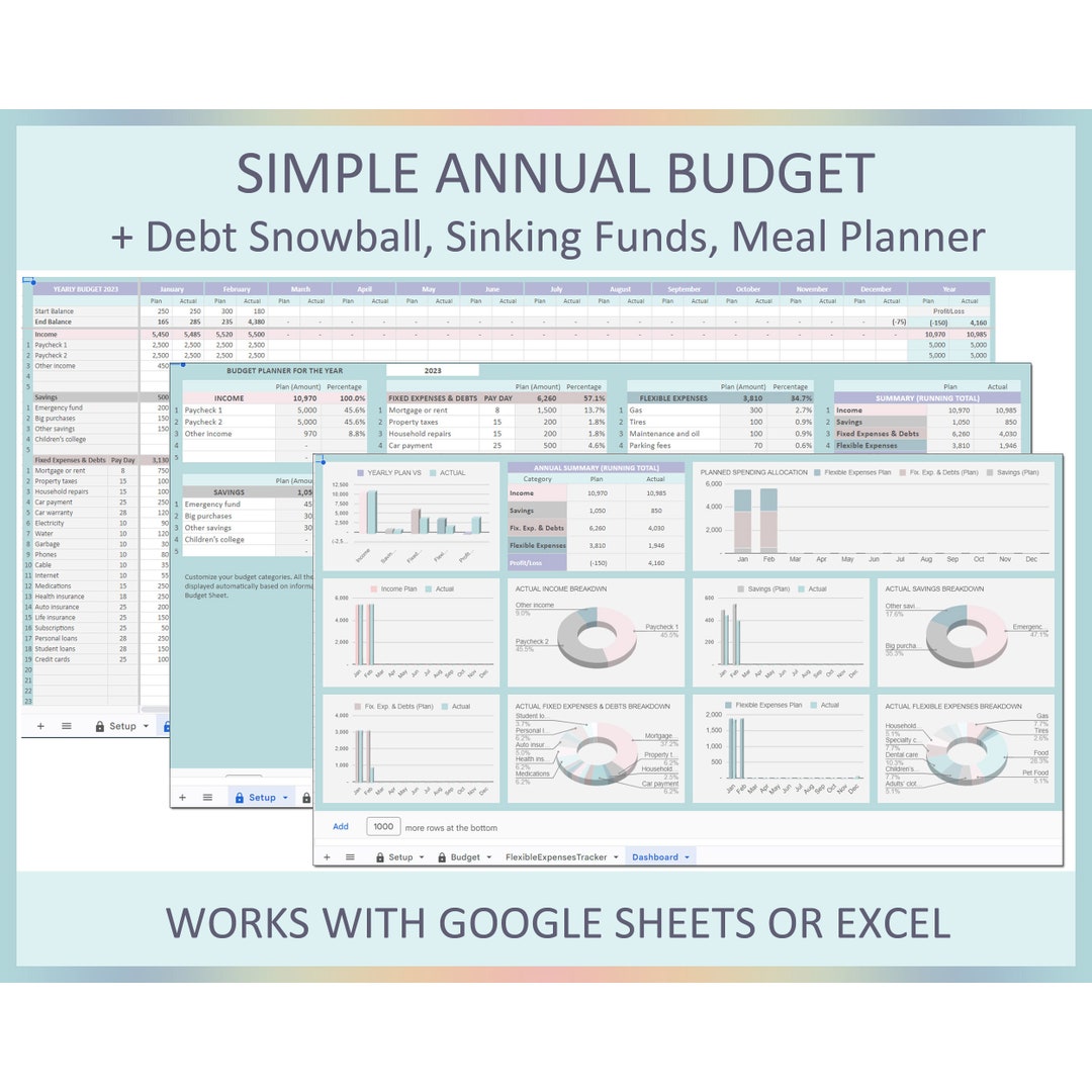Editable Budget Planner, Excel Budget, Bill Tracker, Simple Budget ...