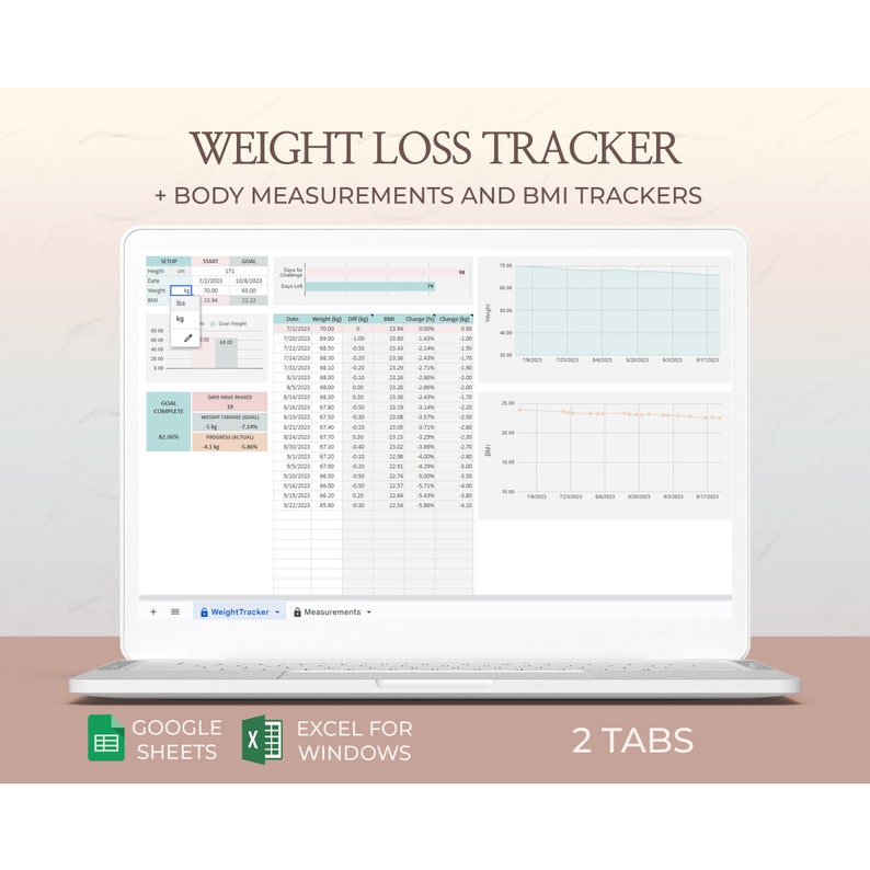 Weight Loss Tracker Spreadsheet Google Sheets Challenge Chart Weekly ...