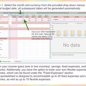 Weekly Budget Planner Template Excel Google Sheets Budget Spreadsheet ...