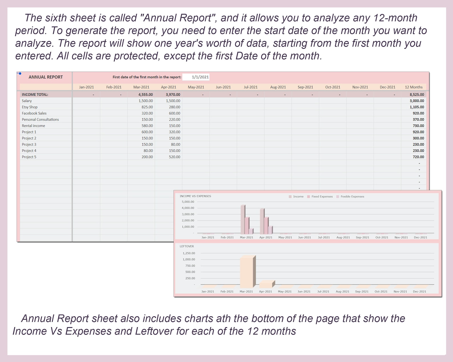 Expense Income Tracker Spreadsheet Business Finance Log Personal Budget ...