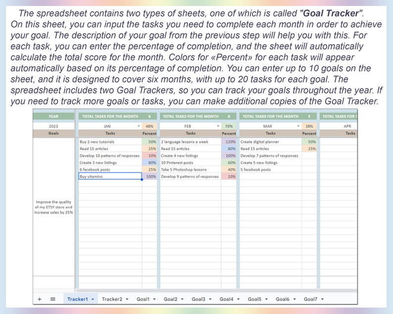 Digital Goal Planner Goal Setting Goal Journal Goal Tracker Goal ...