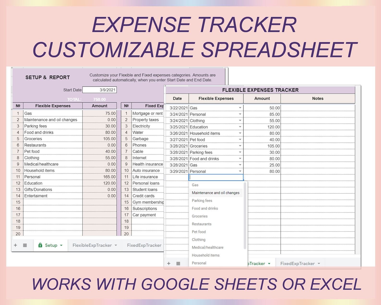 Expense Tracker Expense Tracker Template Cash Flow | Etsy