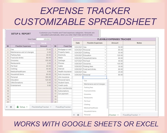 Expense Tracker Expense Tracker Template Cash Flow | Etsy