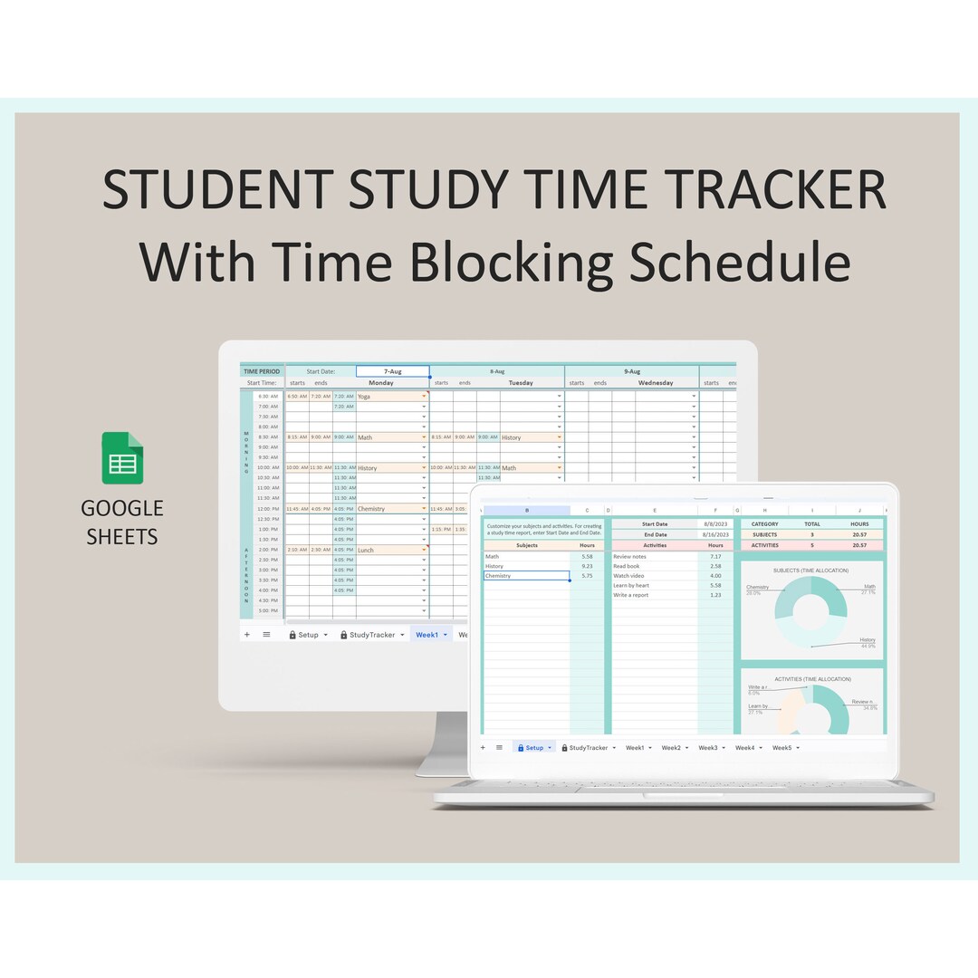 Student Planner Schedule Study Timetable Homework Organizer Class ...