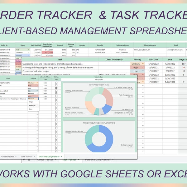 Order Tracking Sheet - Etsy