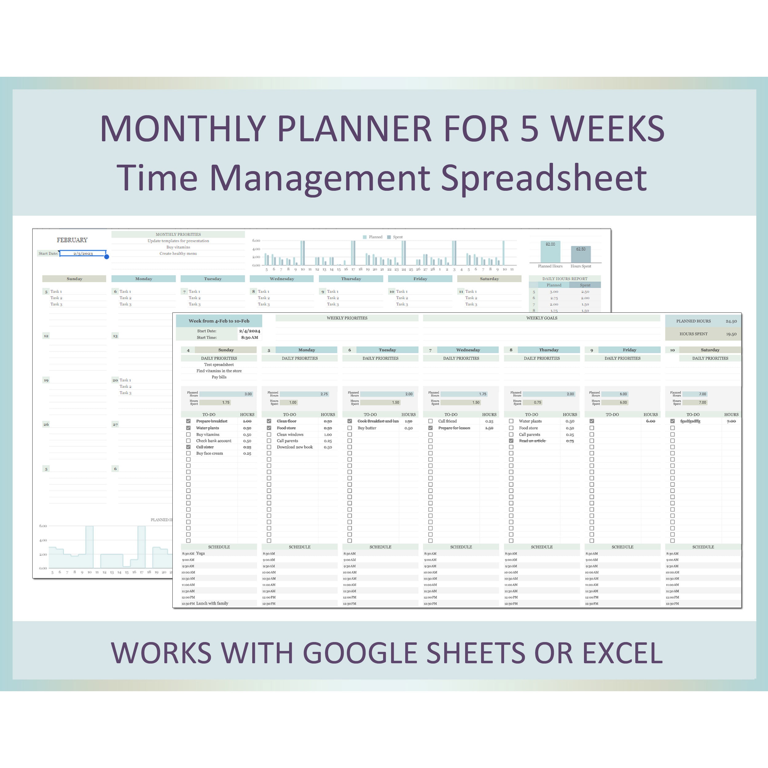 Weekly Planner Excel Template Download