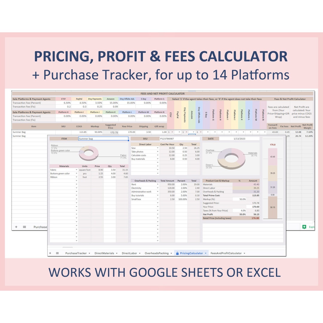 Product Costing Template, EXCEL Product Planner, Pricing Template ...