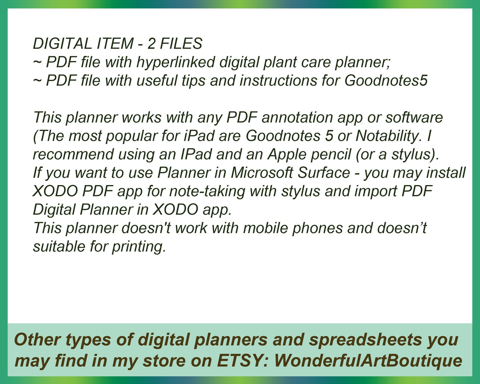 Digital Plant Care Planner Plant Care Journal House Plant | Etsy