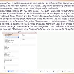 Accounting for Resellers, Inventory Spreadsheet, Bookkeeping ...