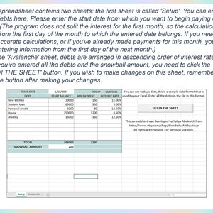 Debt Avalanche Calculator Spreadsheet, Debt Avalanche Excel, Debt ...