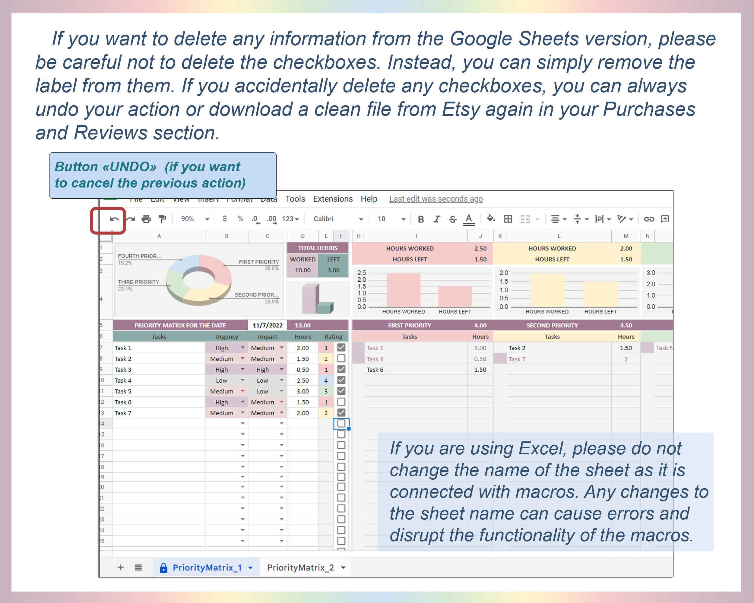 Priority Matrix Spreadsheet, Prioritization Matrix, Action, Project ...