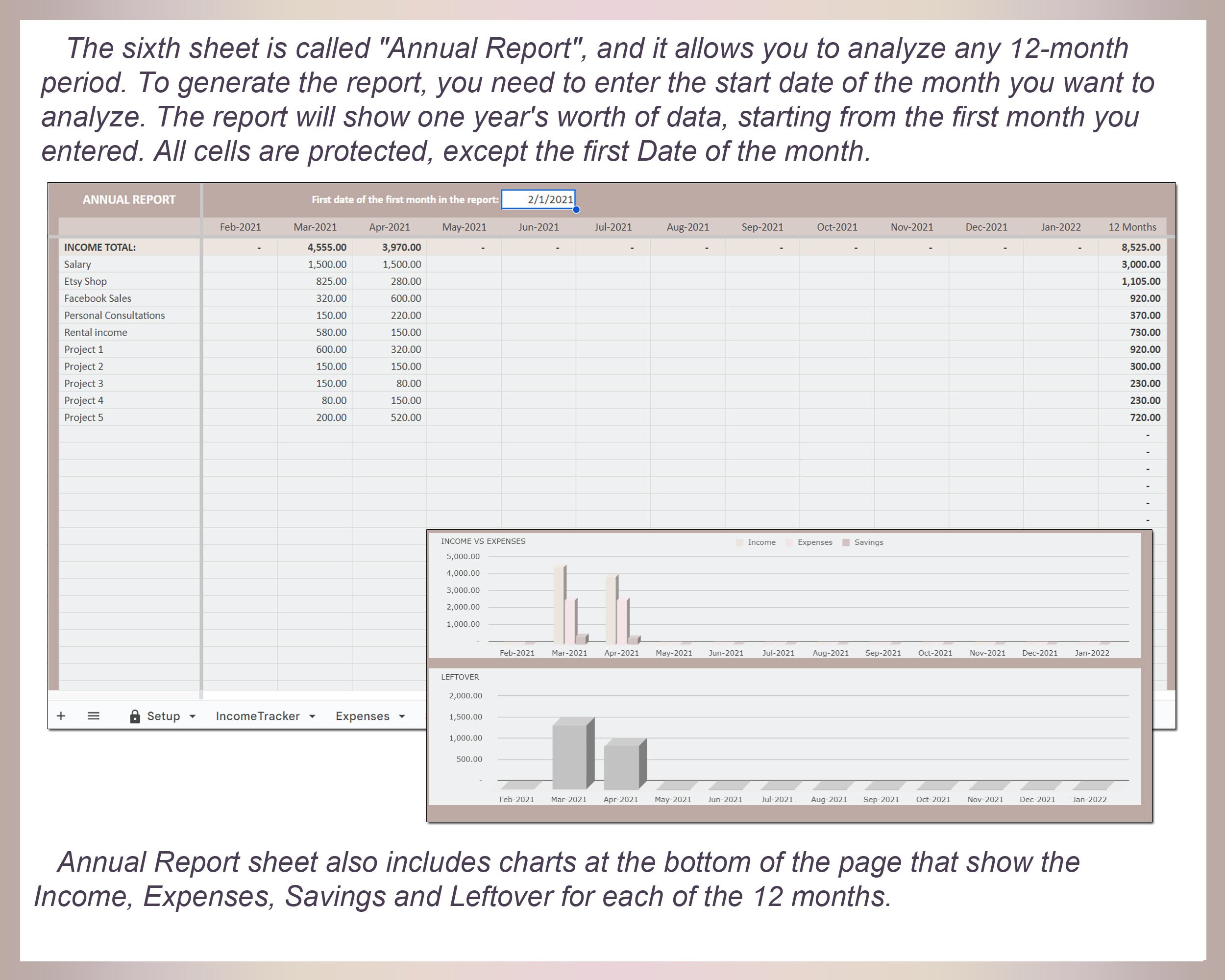 Income, Expense, Savings Tracker Spending Tracker, Business Expense ...