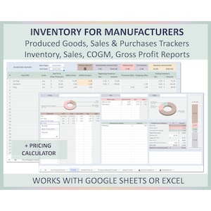 Inventory Spreadsheet, Excel Inventory Sheet, Pricing Sheet, Sales ...