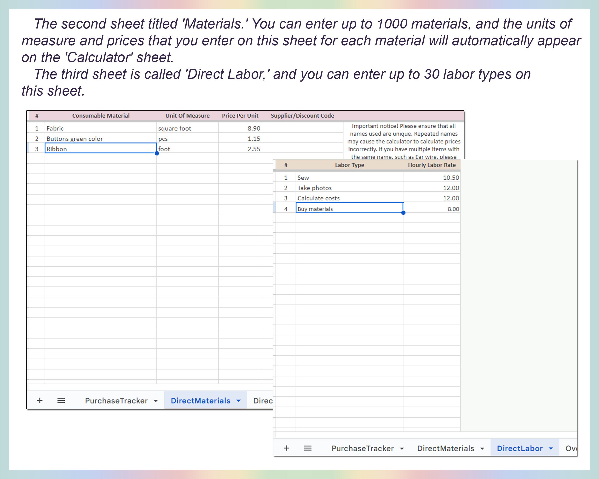 Pricing Markup Template Product Costing Spreadsheet Excel Product ...