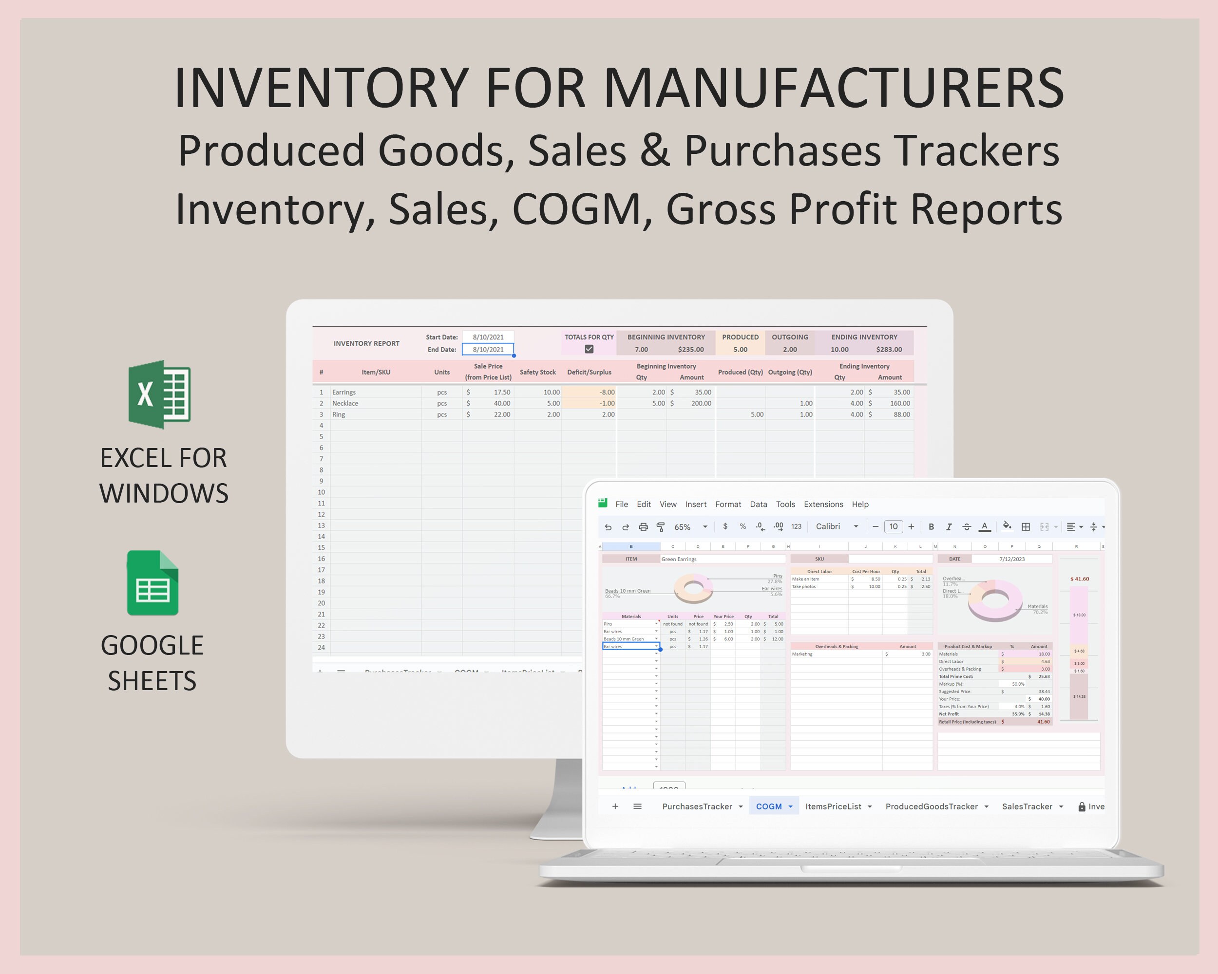 Inventory Spreadsheet Inventory Sheet Excel Pricing Sheet - Etsy