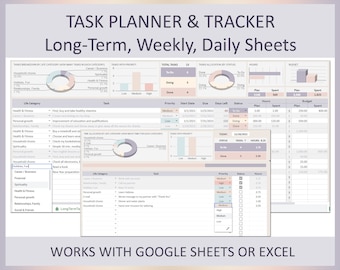 Task Tracker Google Sheet Template - Etsy
