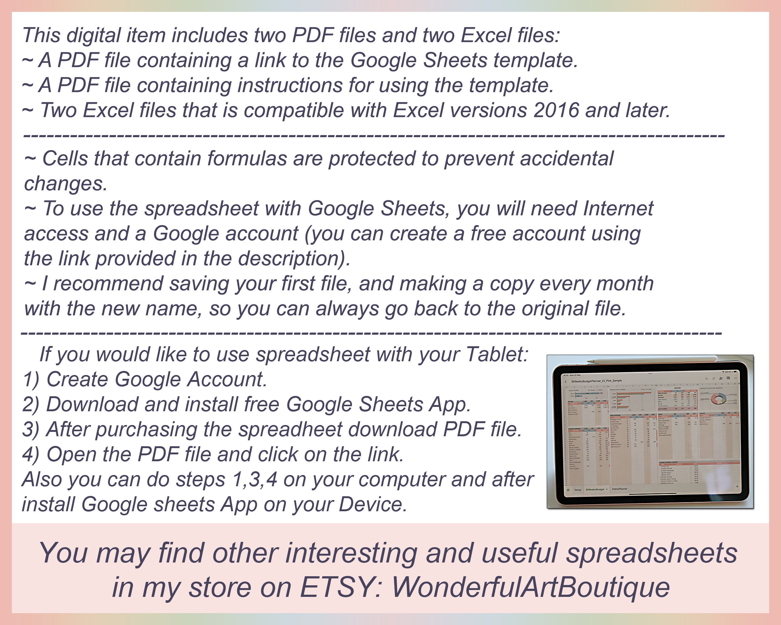 Biweekly Budget Spreadsheet Template Excel Google Sheets Planner Weekly ...