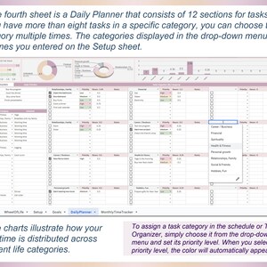 Daily Planner Excel Spreadsheet for Goal Tracking Personal Schedule ...