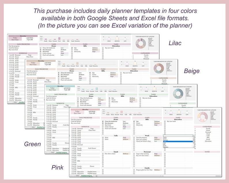 Daily Planner Sheet Task Management Personal To-do List Template ...