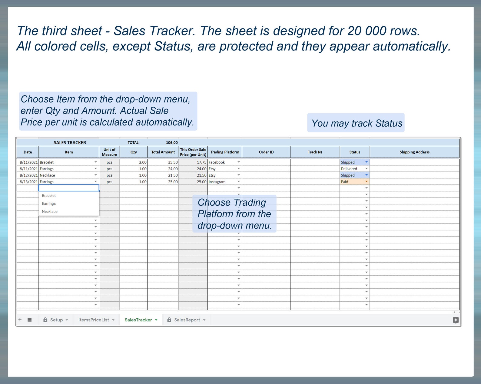 Sales tracker Sales tracking app Sales tracking spreadsheet | Etsy