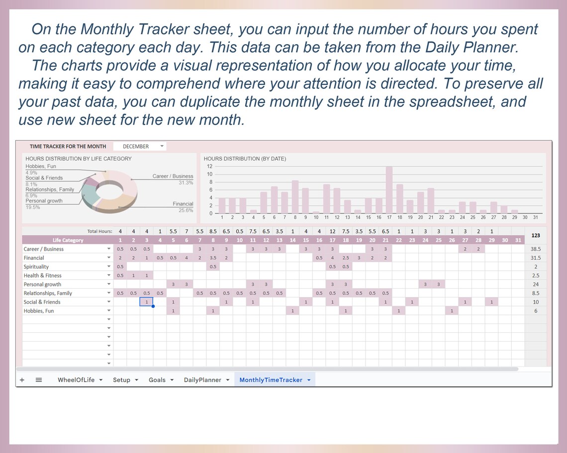Life Wheel Daily Planner Sheet Life Balance Wheel Daily - Etsy