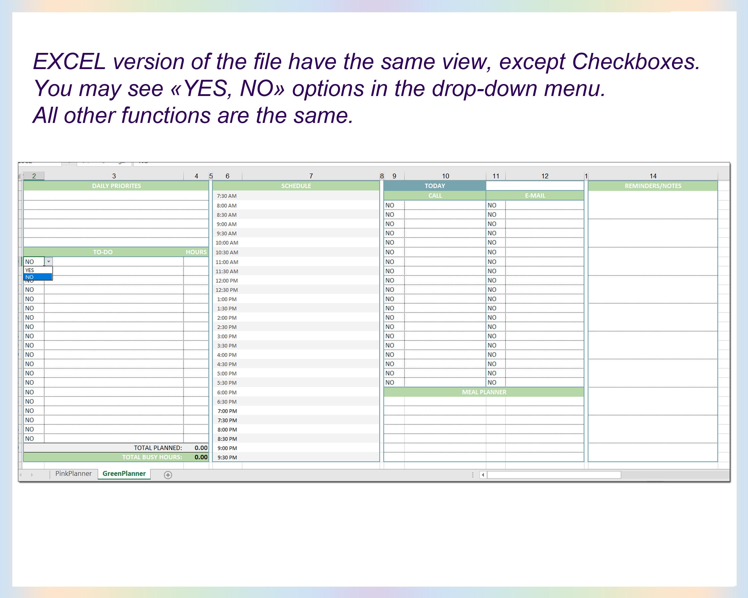 Daily Planner Sheet Time Management Working Hours Planner | Etsy