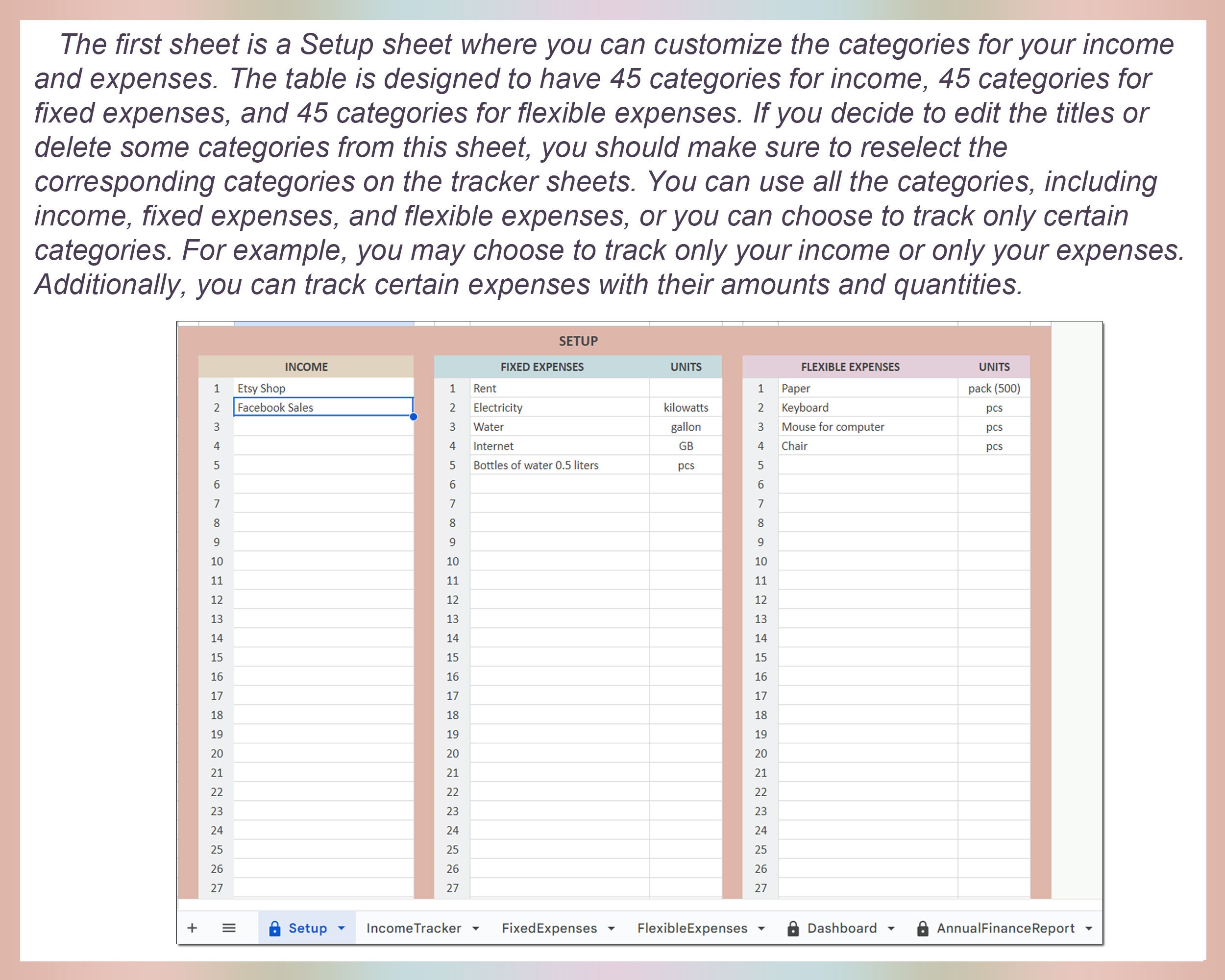 Income & Expense Tracker for Small Business, Expense Tracker Template ...