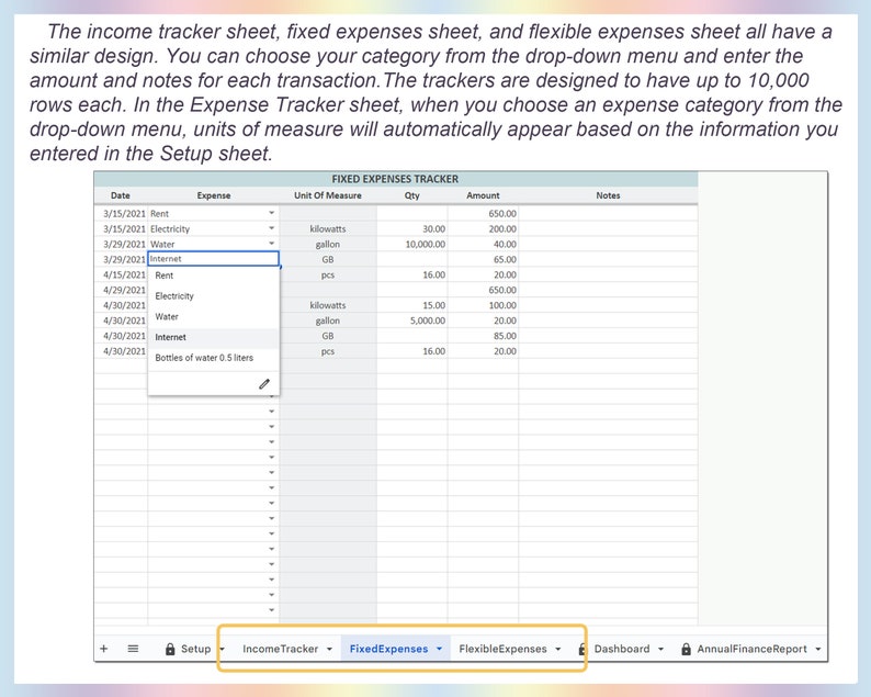 Small Business Expense Tracker Template Financial Log Spending Report ...