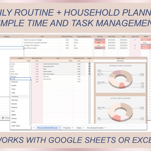 Task Management Daily Routine Planner Time Management To-do - Etsy
