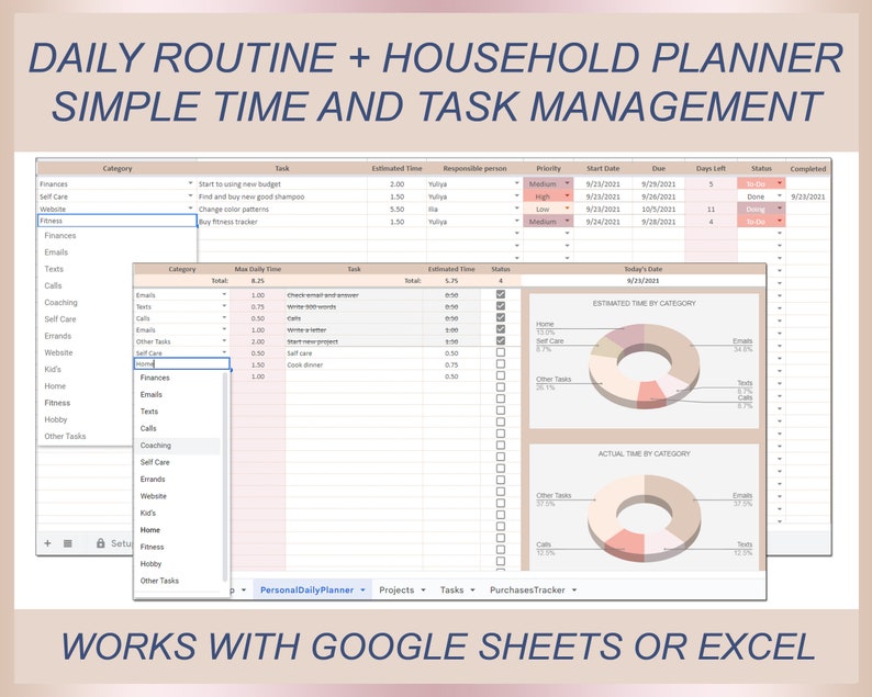 Task Management Daily Routine Planner Time Management To-do - Etsy