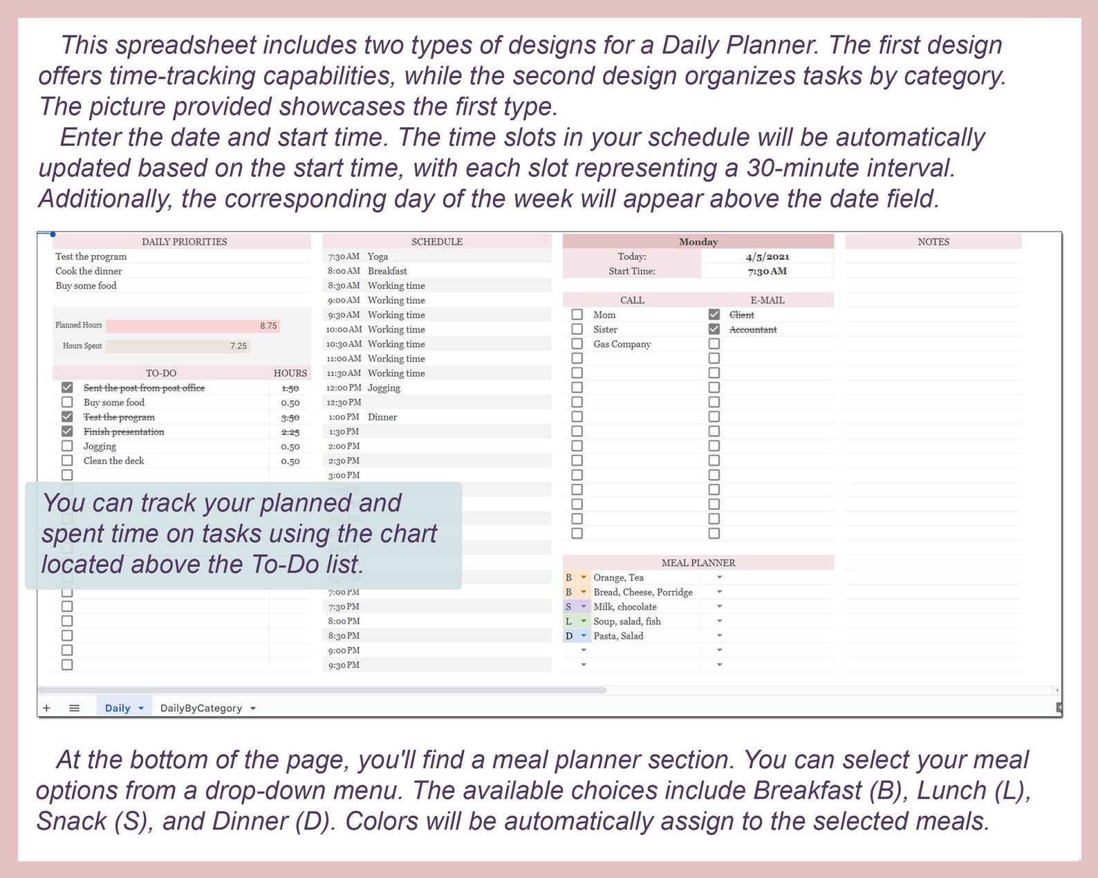 Daily Planner Sheet Task Management Personal To-do List Template ...
