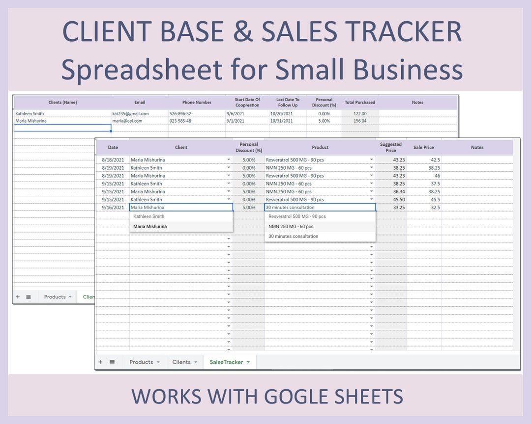 Client Base Customer Base Template Client Base Example - Etsy