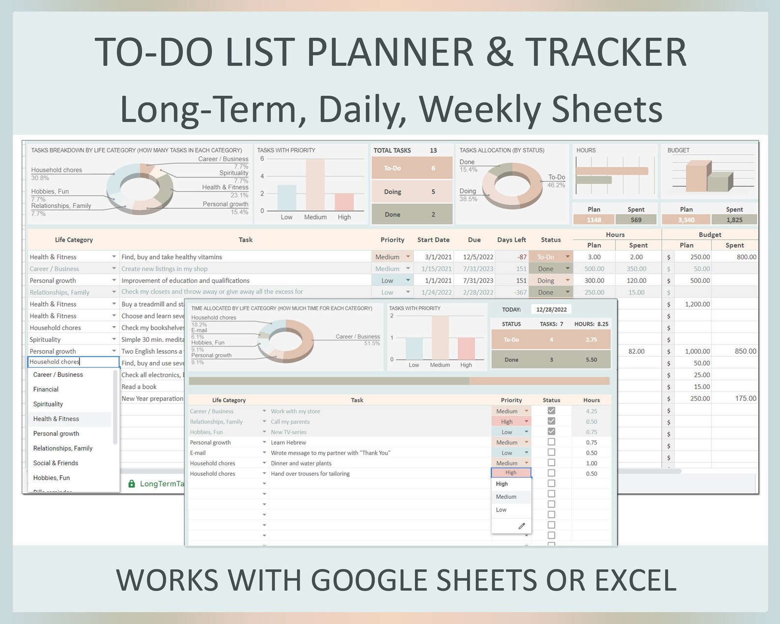 To Do List Template Time Management Tool to Do List Google - Etsy