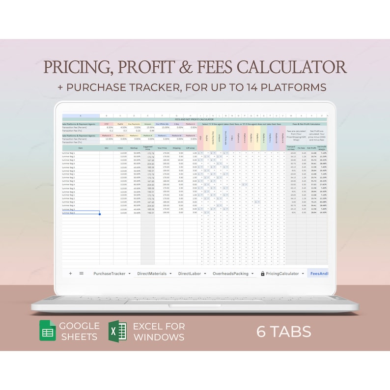Etsy Fees Calculator, Cost of Goods Manufactured, Markup & Profit ...