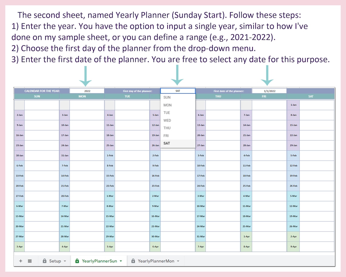 Important Dates Tracker, Yearly Calendar, Birthdays Tracker, Weeks in a ...