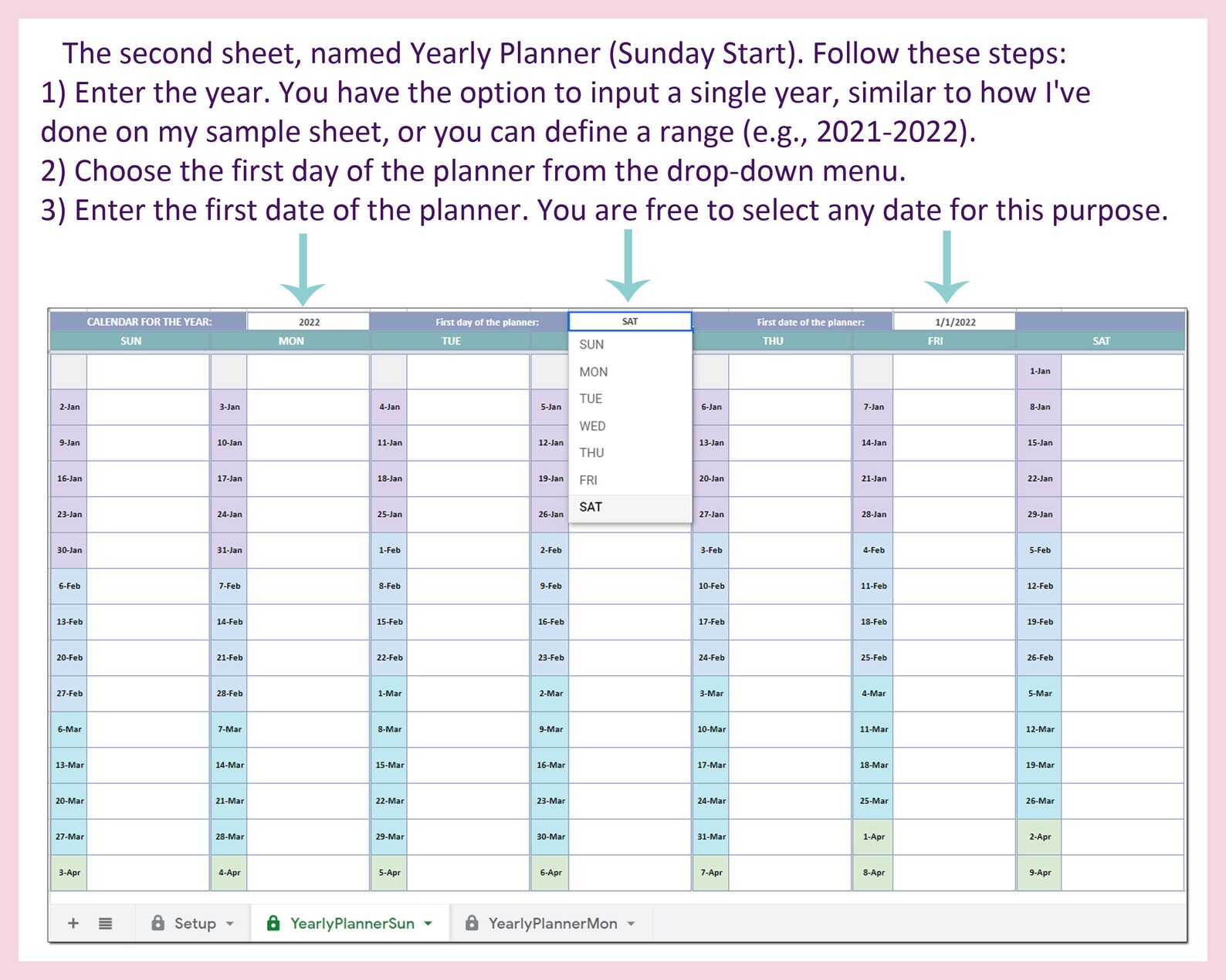 Important Dates Tracker, Yearly Calendar, Birthdays Tracker, Weeks in a ...