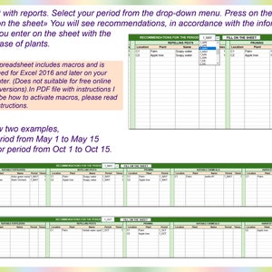 Excel Garden Planner Plant Care Worksheet Watering Schedule Flowers ...