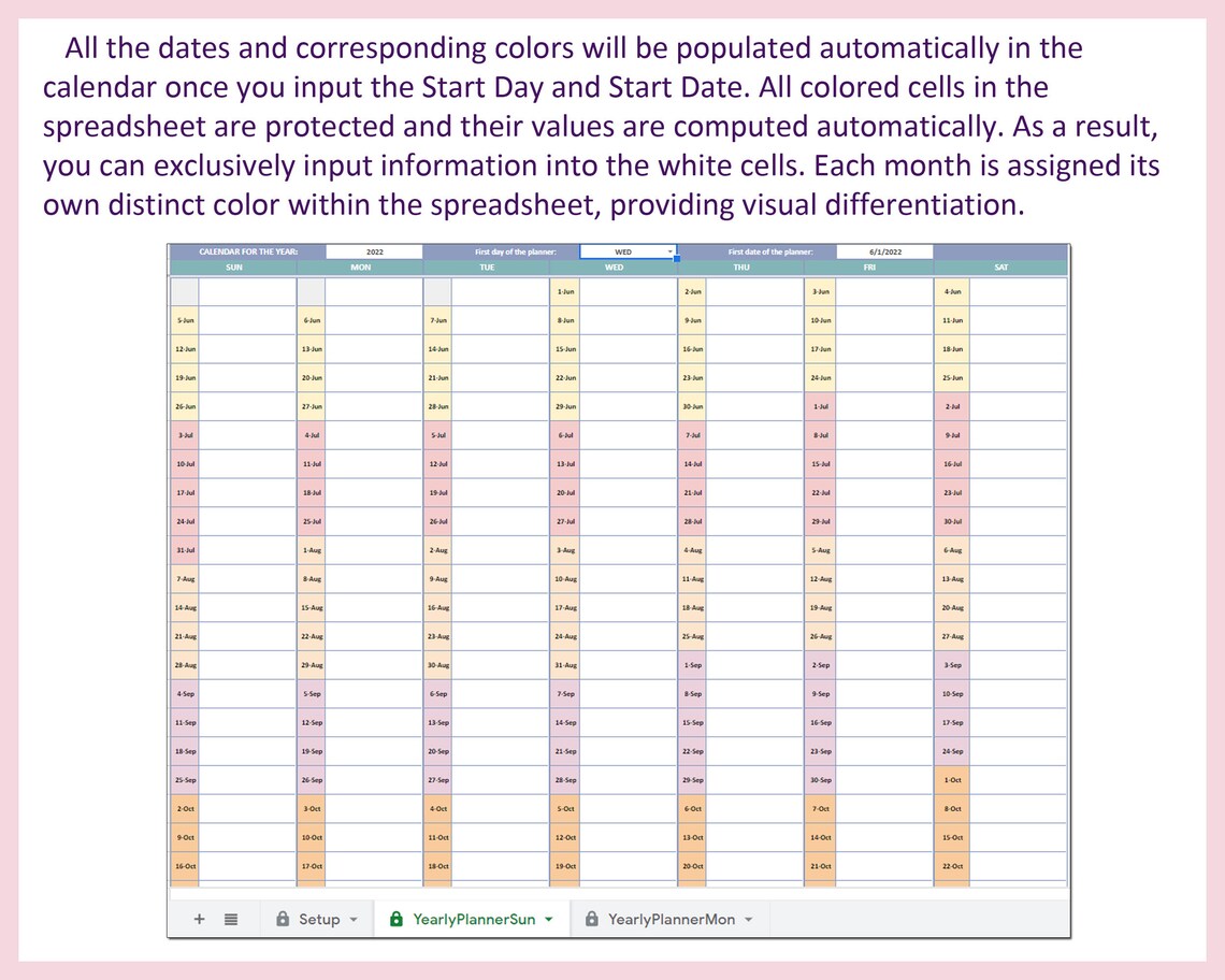 Important Dates Tracker, Yearly Calendar, Birthdays Tracker, Weeks in a ...