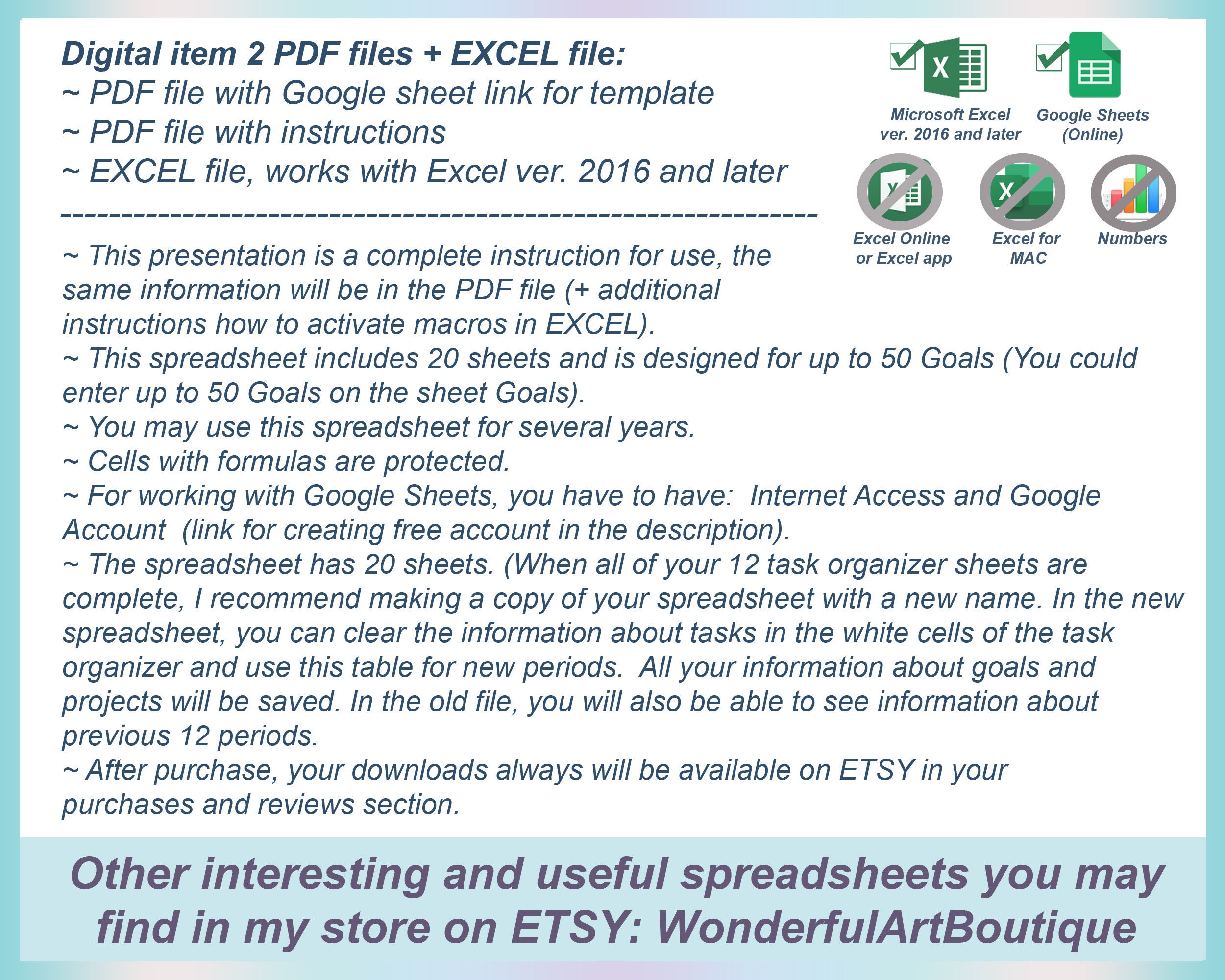 Life Planner Excel, Goal Setting, Project Planner Template, Kanban ...