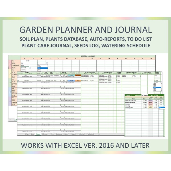 Garden Spreadsheet Template - Etsy