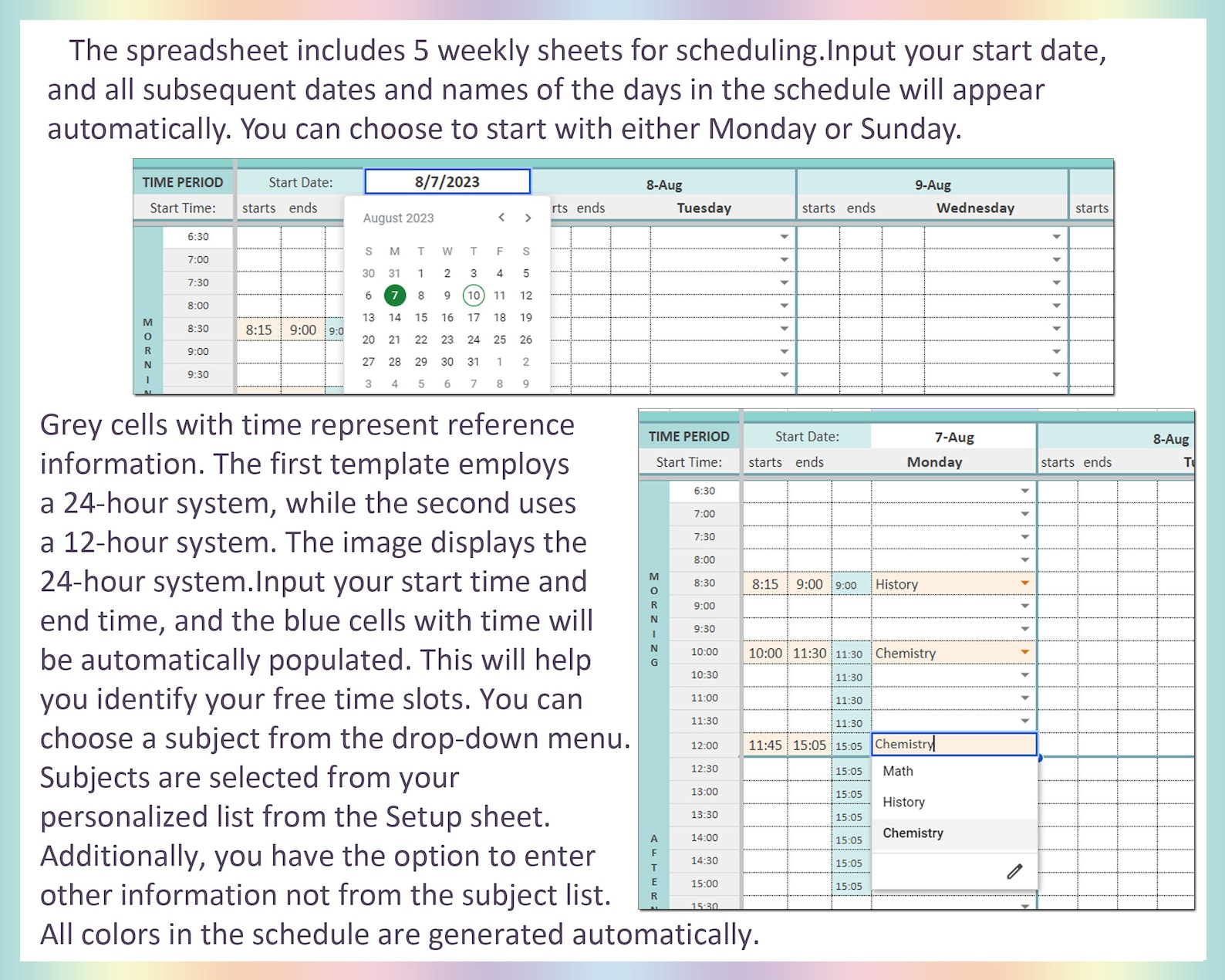 Study Time Tracker, Digital Student Planner, Homework Tracker, Study ...