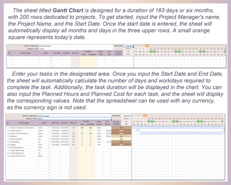 Project Planner Spreadsheet, Easy Project Planning, Kanban Board, Task ...