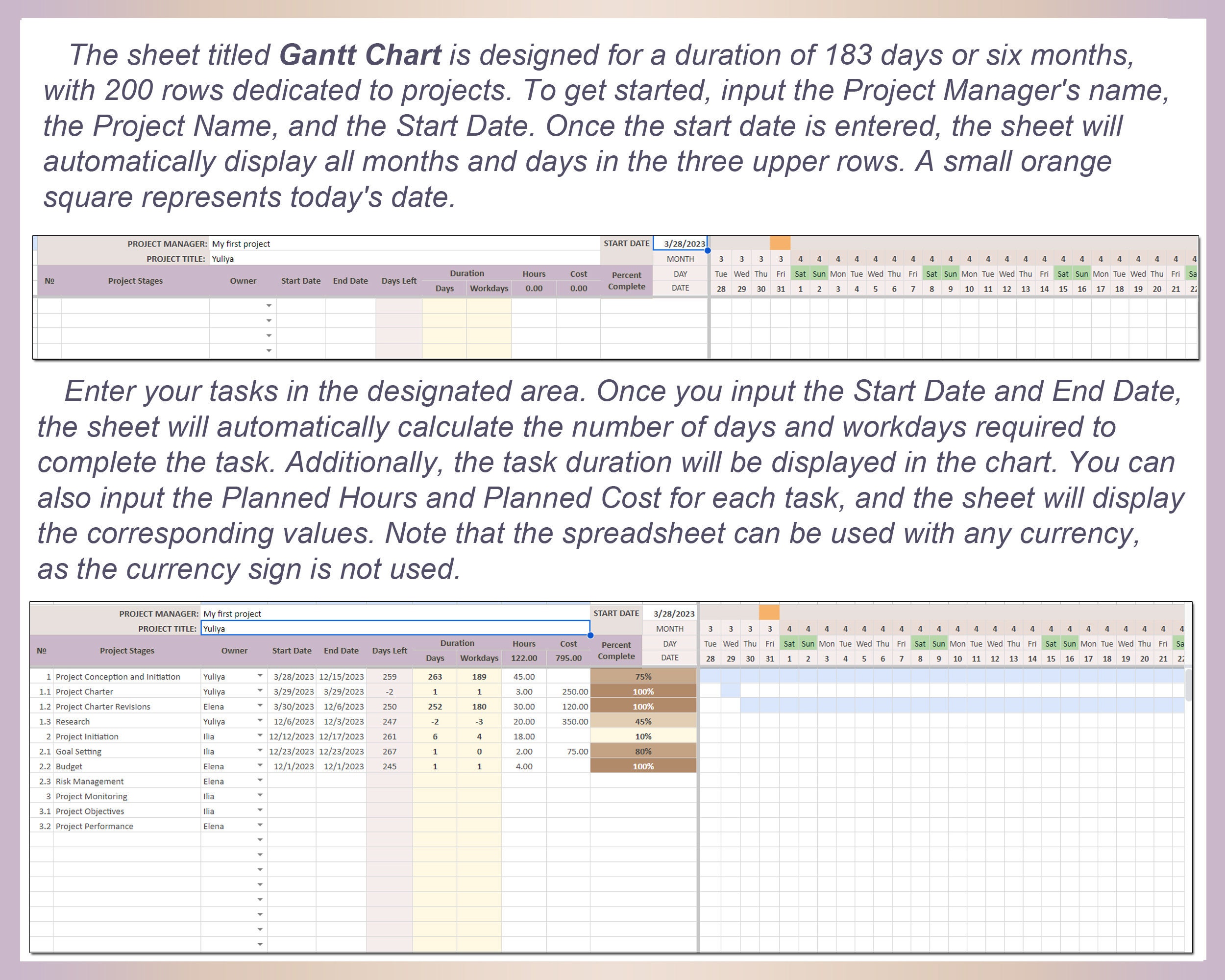 Project Planner Spreadsheet, Easy Project Planning, Kanban Board, Task ...