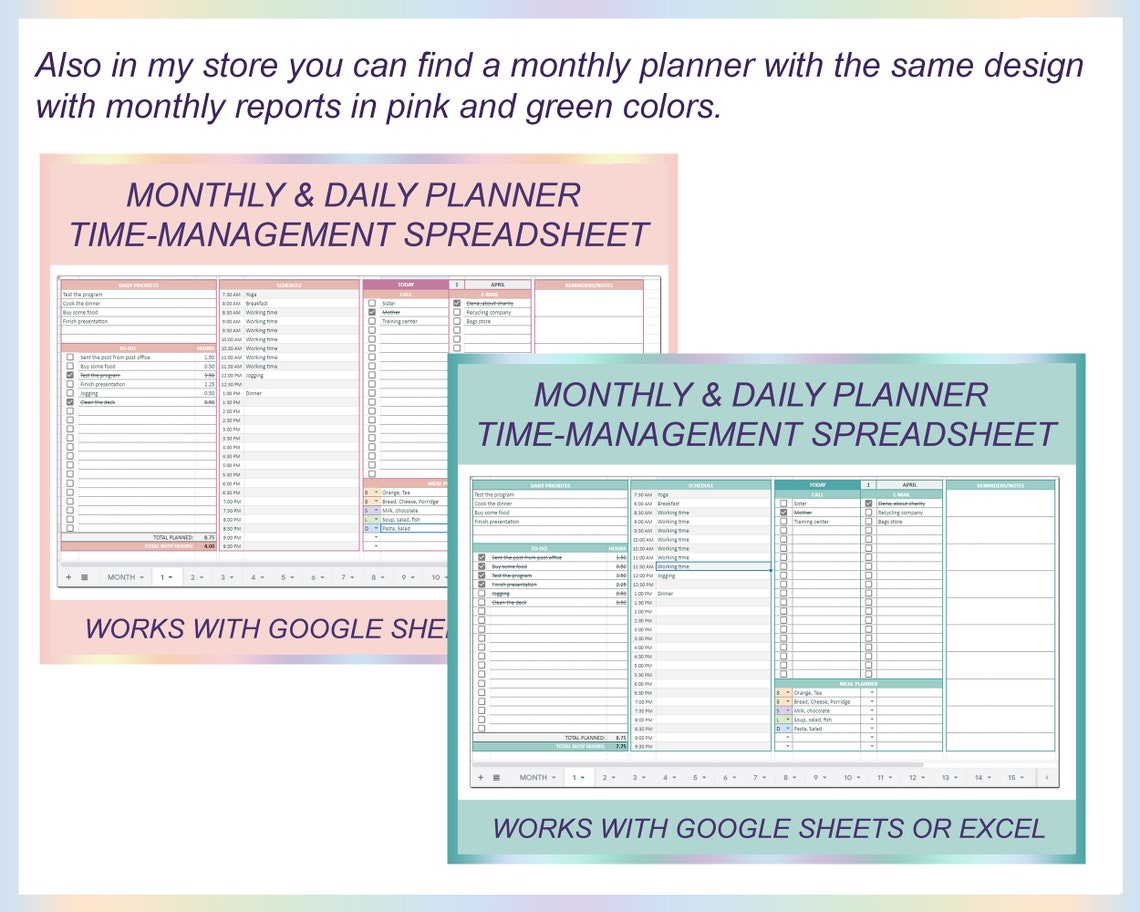 Daily Planner Sheet Time Management Working Hours Planner | Etsy