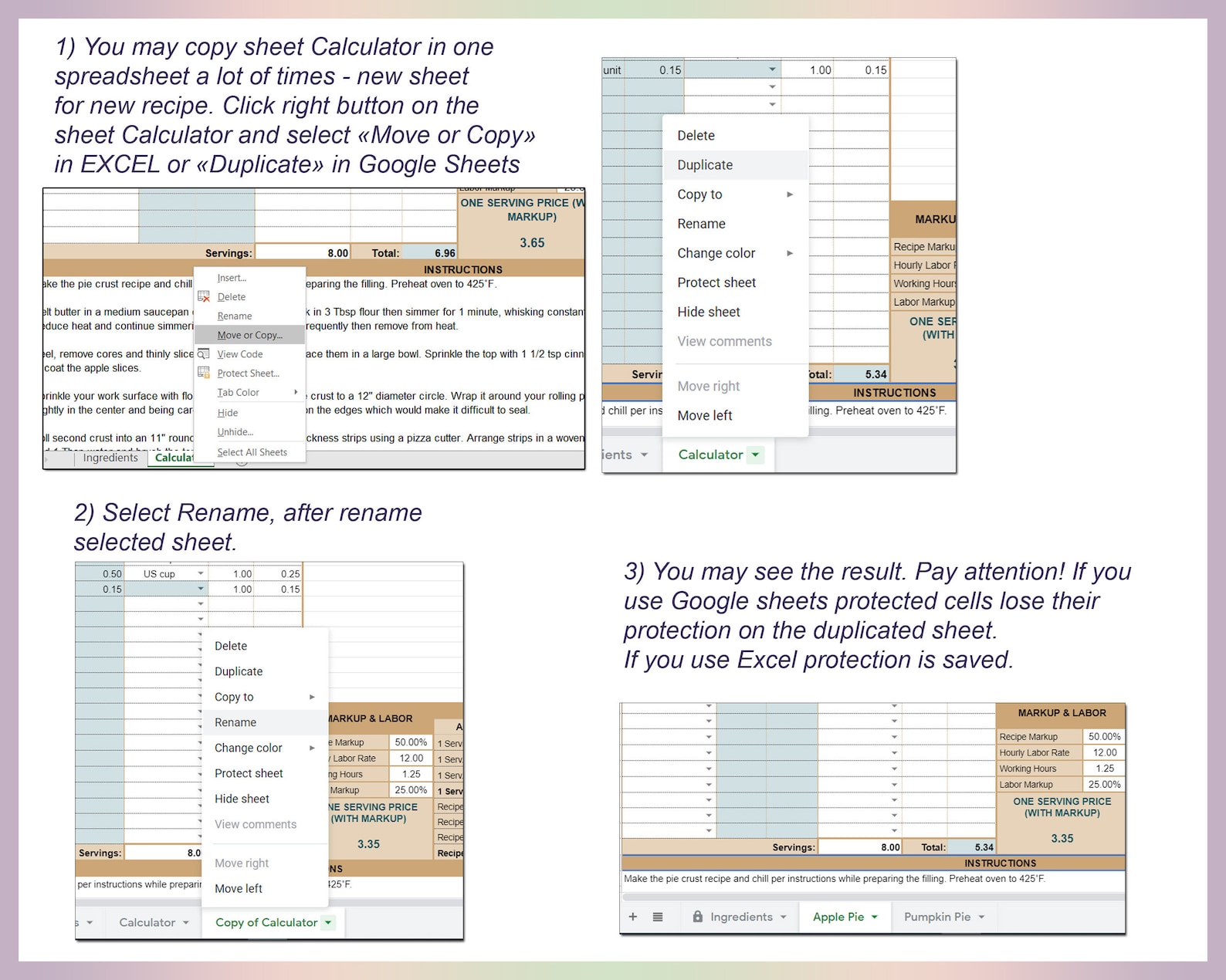 Recipe Calories Calculator Excel Nutrition Counter Meal Calorie Tracker ...