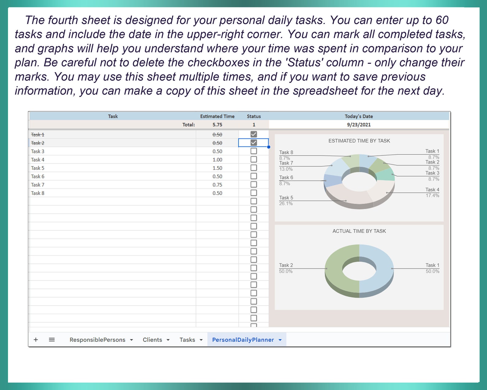 Client Base With Task Tracker, Client Tracker Excel, Work Task Planner ...