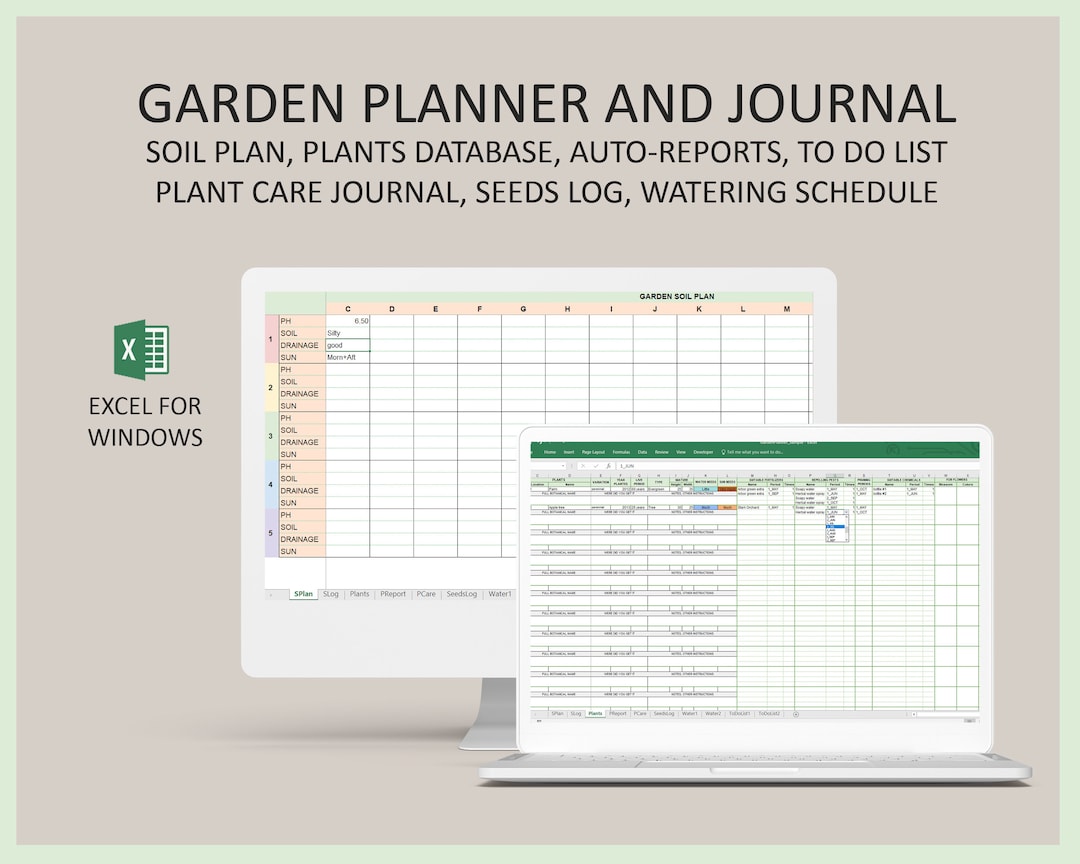 Excel Garden Planner Plant Care Worksheet Excel Plants - Etsy