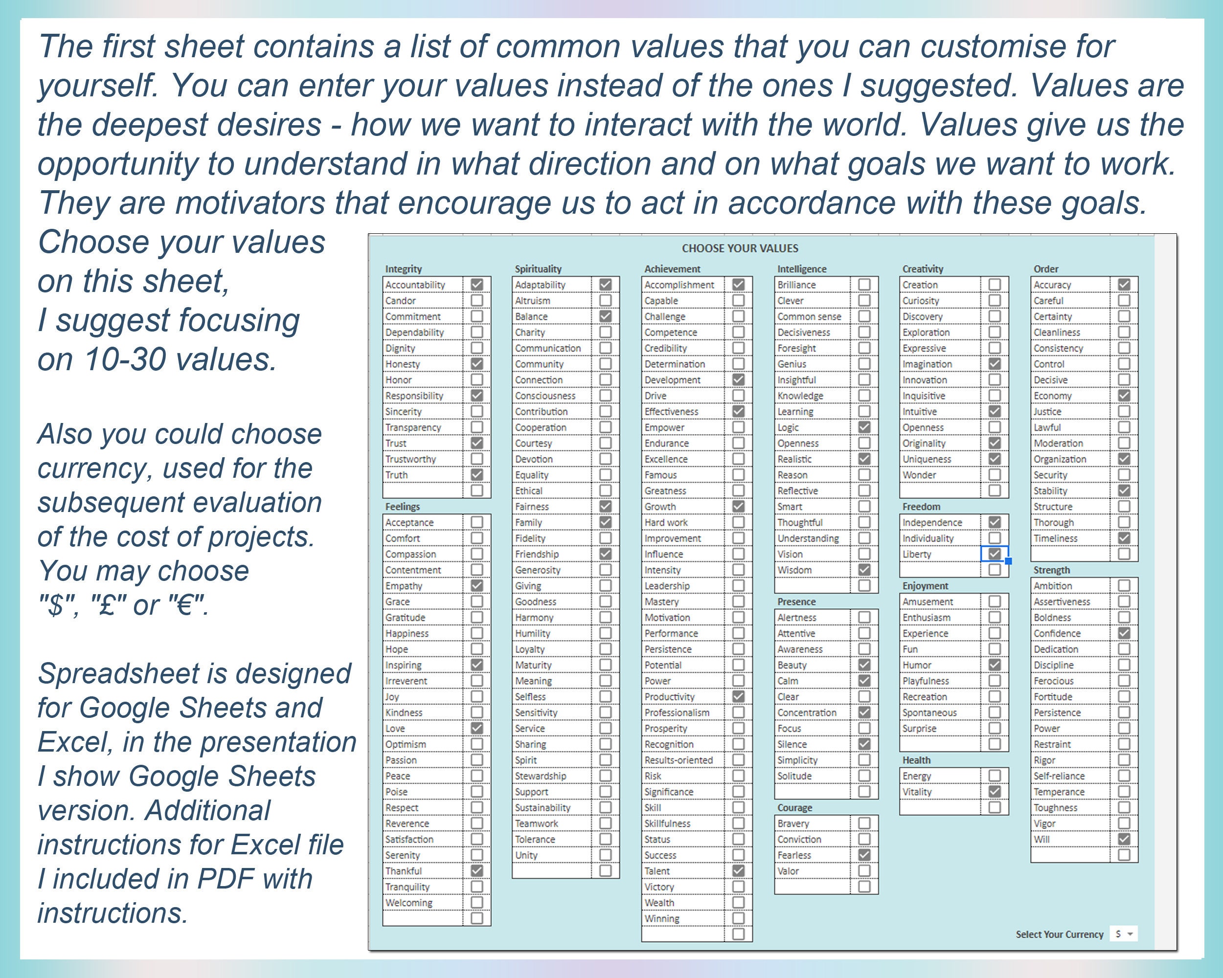 Life Planner Excel, Goal Setting, Wheel of Life, Project Planner ...