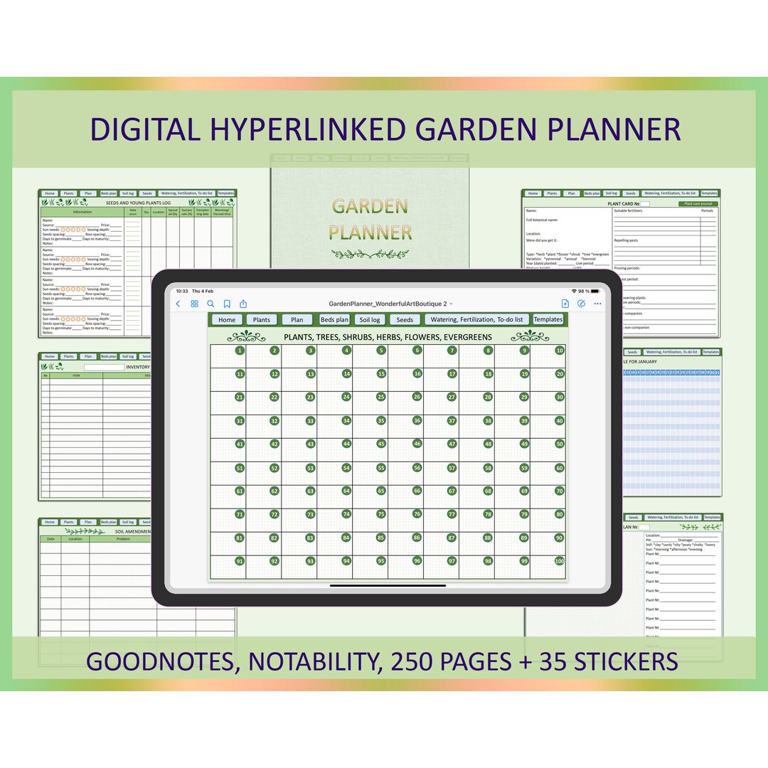 Digital Garden Planner, Digital Garden Journal, Plants Journal ...